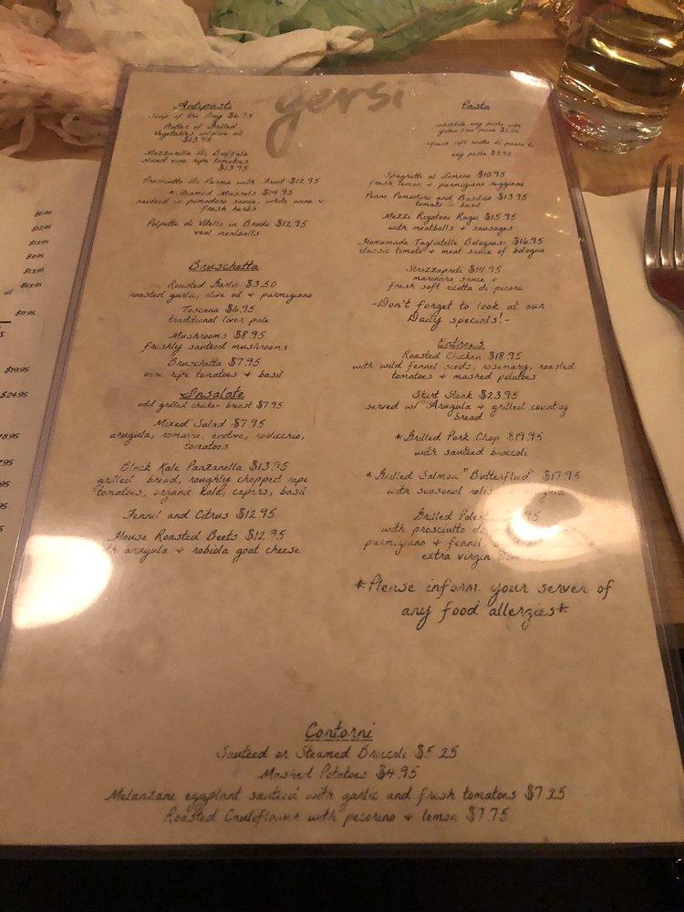 Menu at Gersi RVA desserts, Richmond