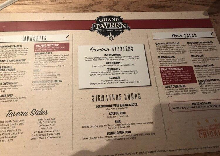 Menu at Grand Tavern Livonia pub & bar, Livonia