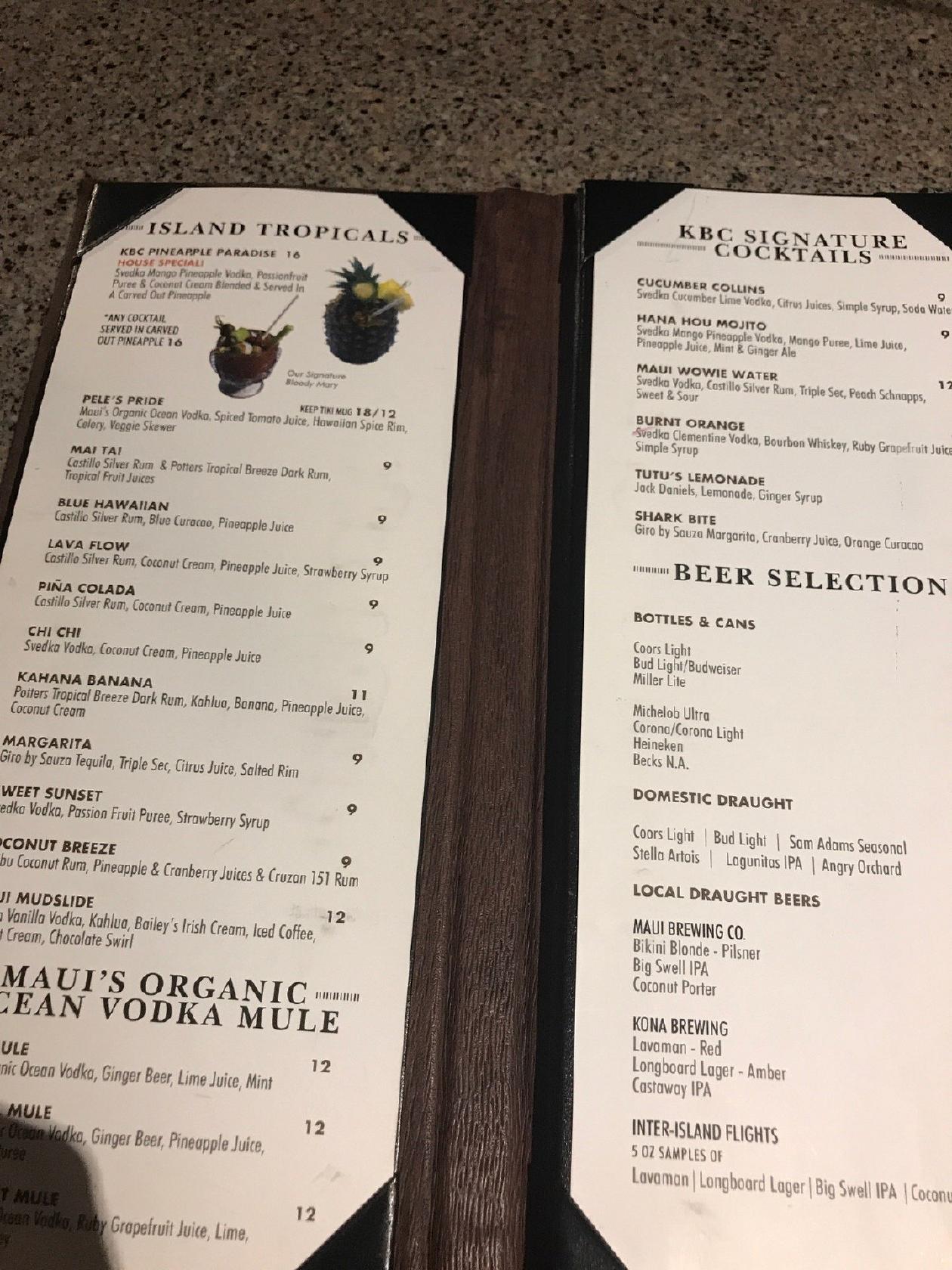 Menu at Ohana Bar & Grill, Lahaina
