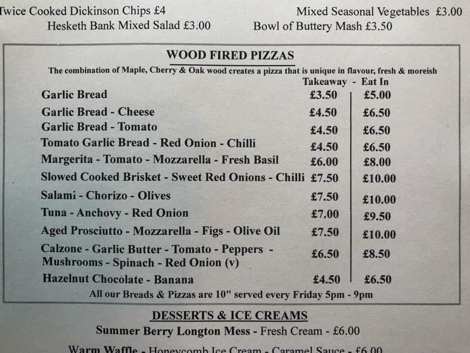 Menu at The Golden Ball pub & bar, Preston