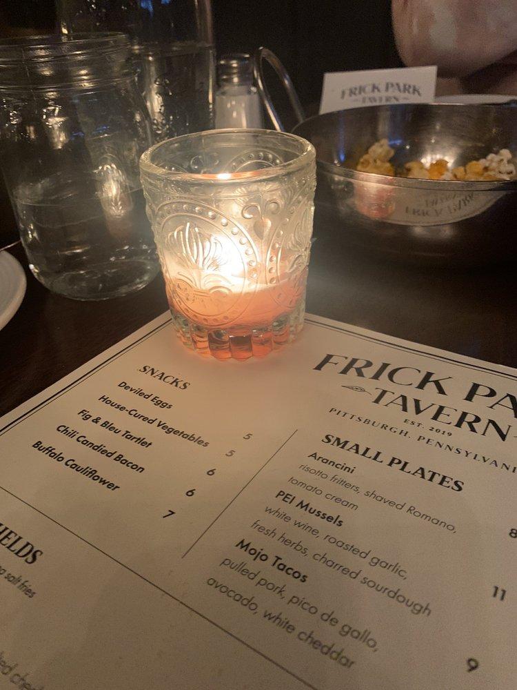 Carta del pub y bar Frick Park Tavern, Pittsburgh