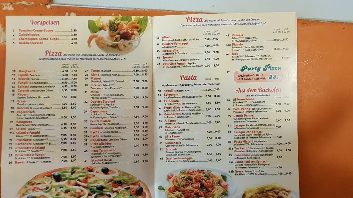 Menu at Pizzeria Terminator, Cologne