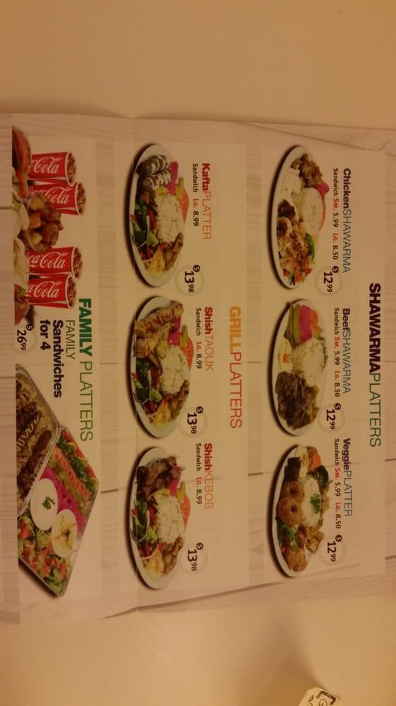 Menu at Shawarma Prince restaurant, Ottawa, 3101 Strandherd Dr