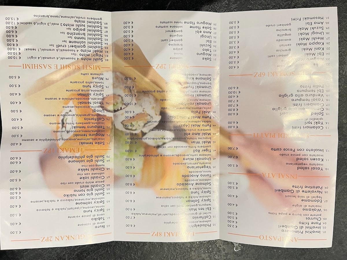 Menu at Colala ramen a mano restaurant, Verona