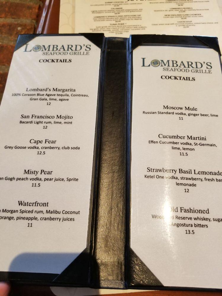 Menu at Lombard’s Seafood Grille, Orlando