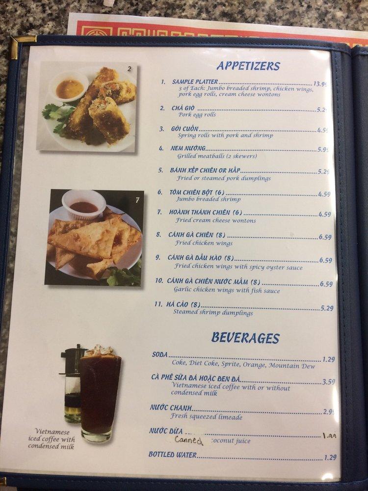 Menu at Pho Viet 126 Vietnamese Restaurant, Blaine