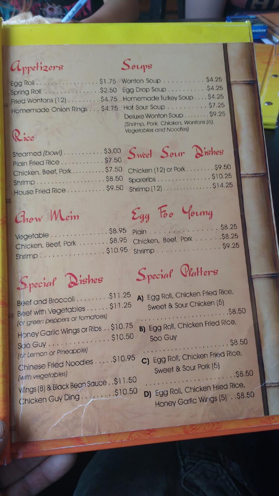 Menu at War Wick's Restaurant, Grand Falls-Windsor