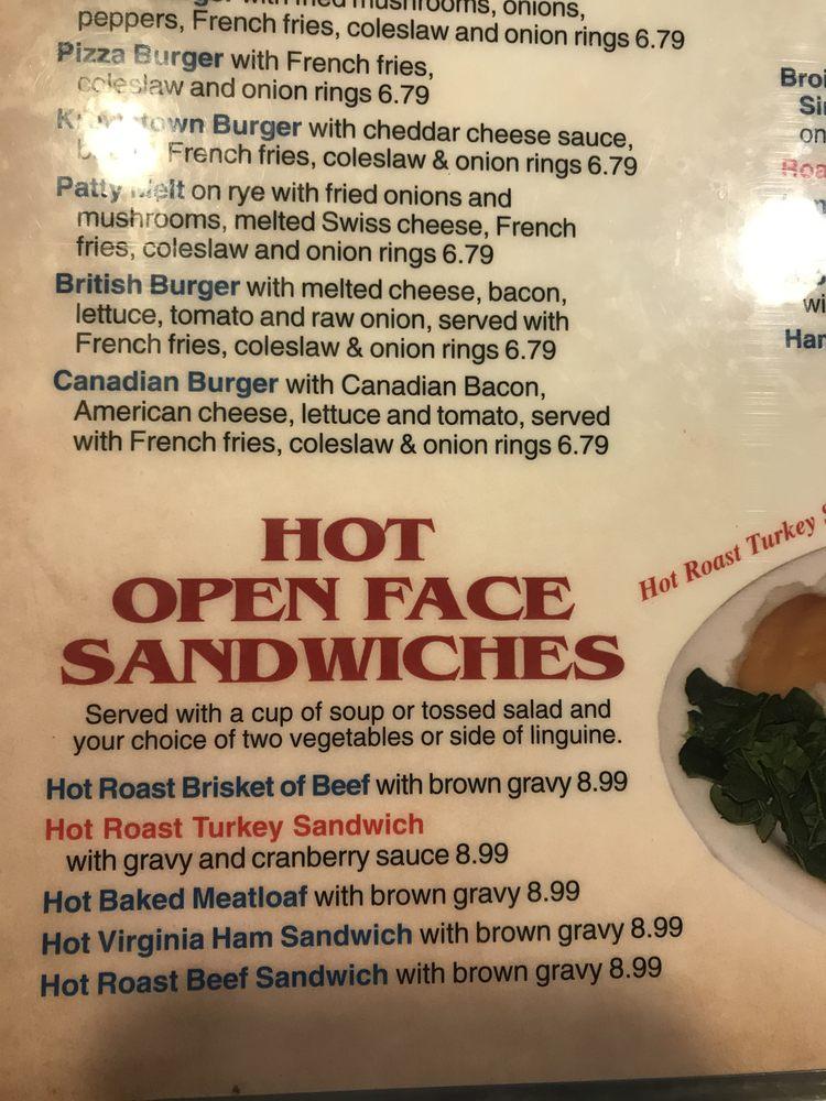 Menu at Andonios Diner restaurant, Philadelphia