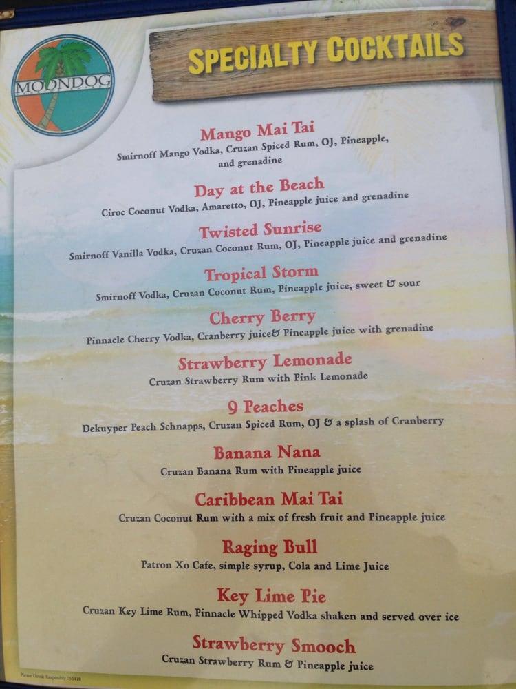 Menu at Moondog Seaside Eatery pub & bar, Fulton