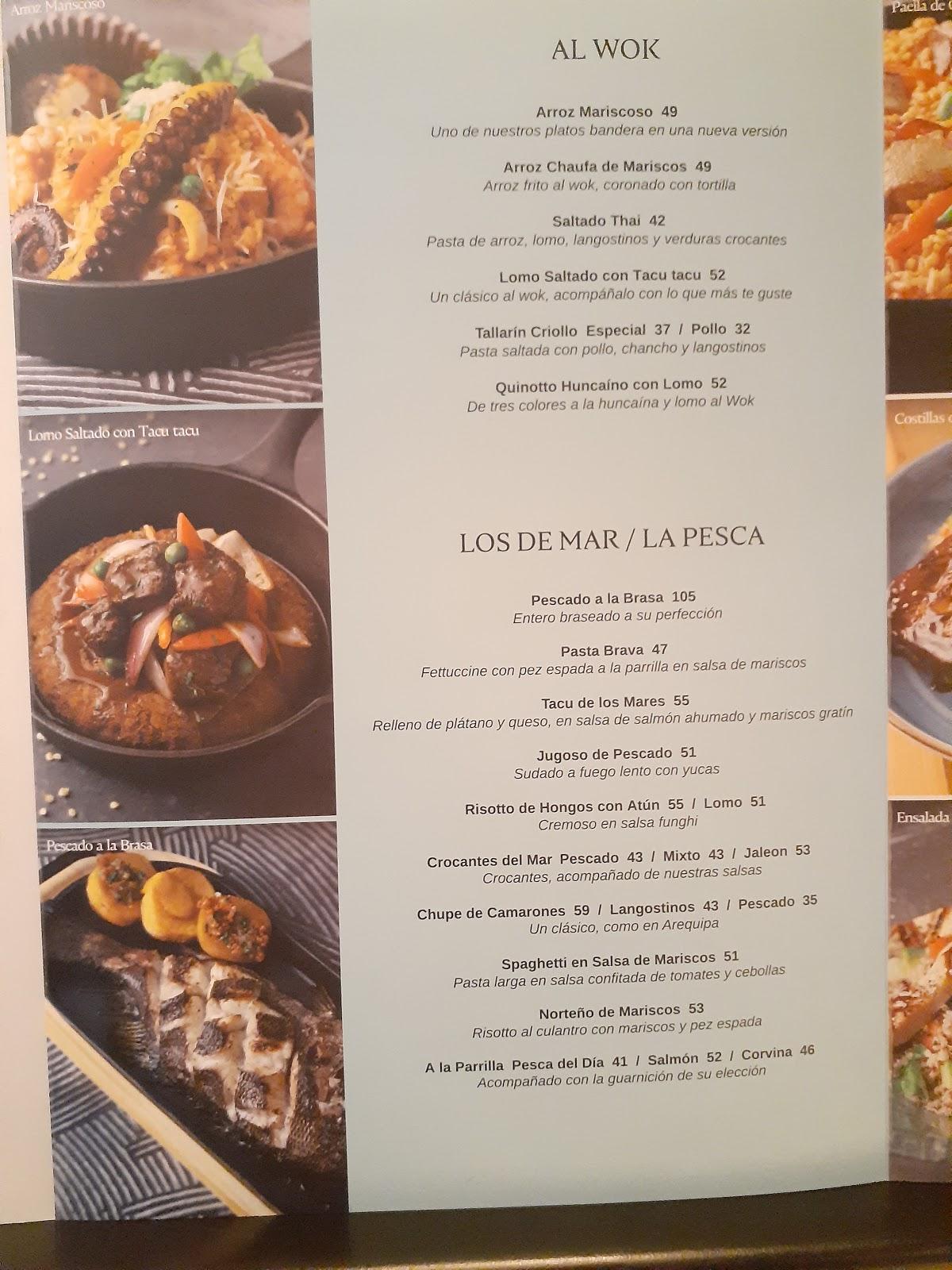 Menu at Segundo Muelle Costa Verde (Oficial) restaurant, Barranco District