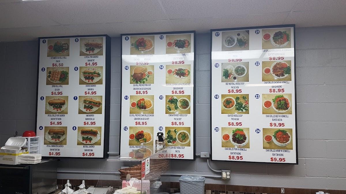 Menu at Vietnam Chef restaurant, Houston