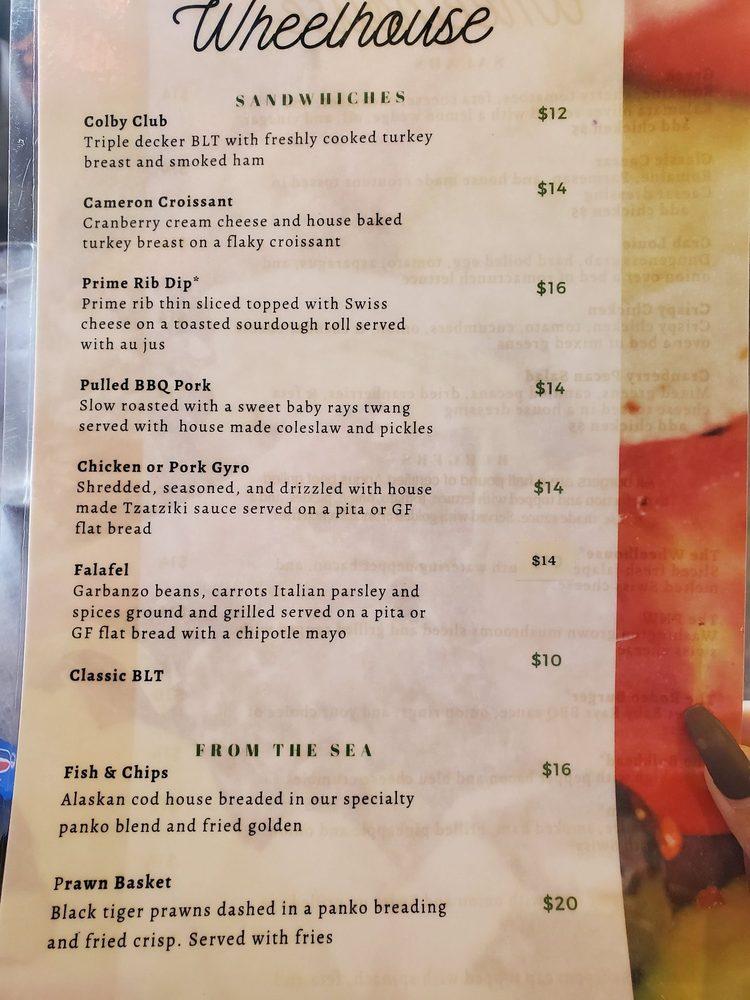 Menu at Wheelhouse Restaurant, Grayland