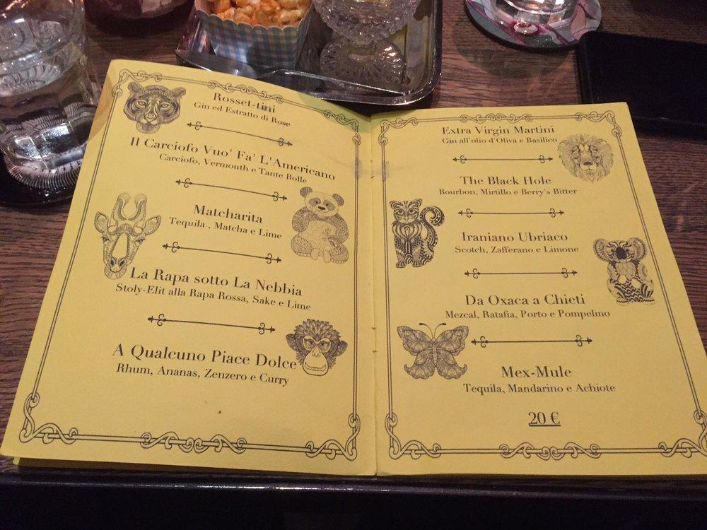 Menu at Locale Firenze pub & bar, Florence