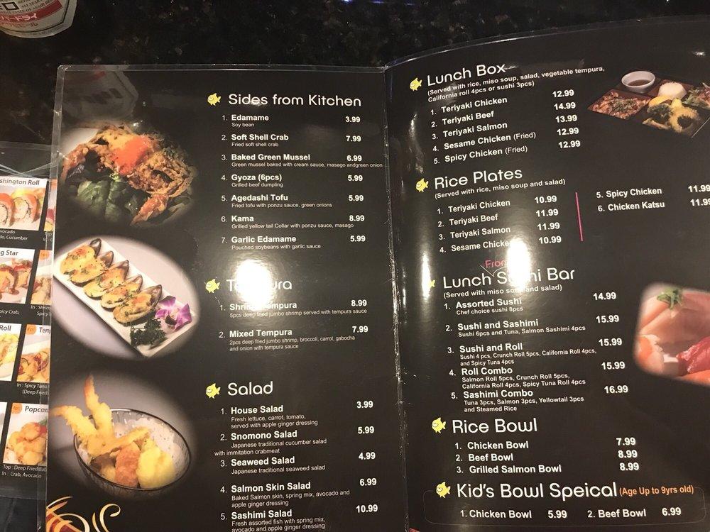 Menu at Show Sushi restaurant, San Dimas