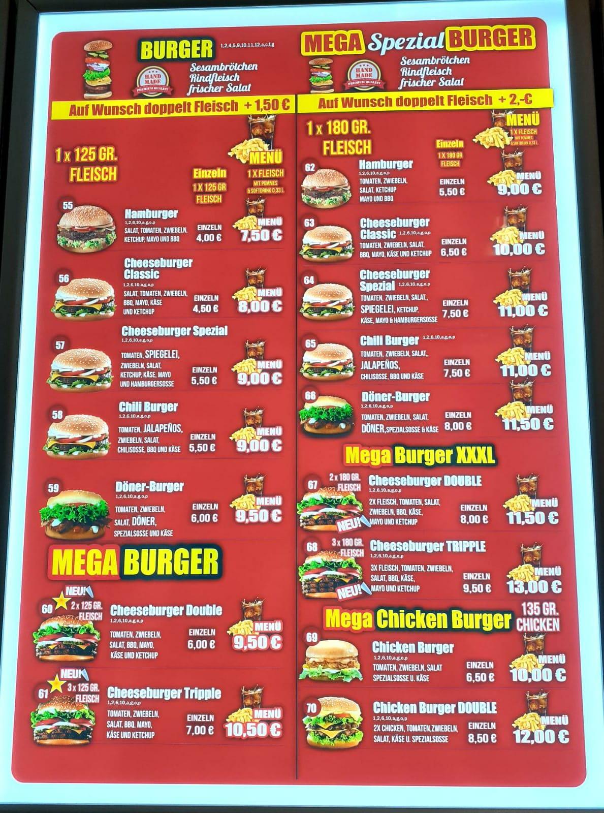 Menu at Picobello restaurant, Gotha