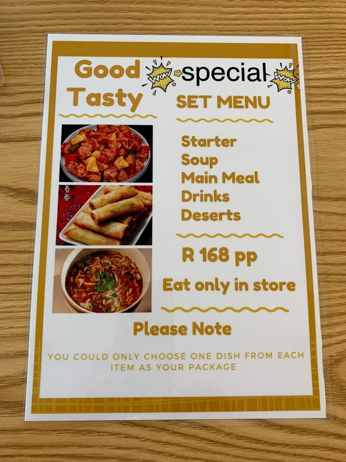 Menu at Good Tasty Chinese Restaurant & Sushi Bar, Randburg