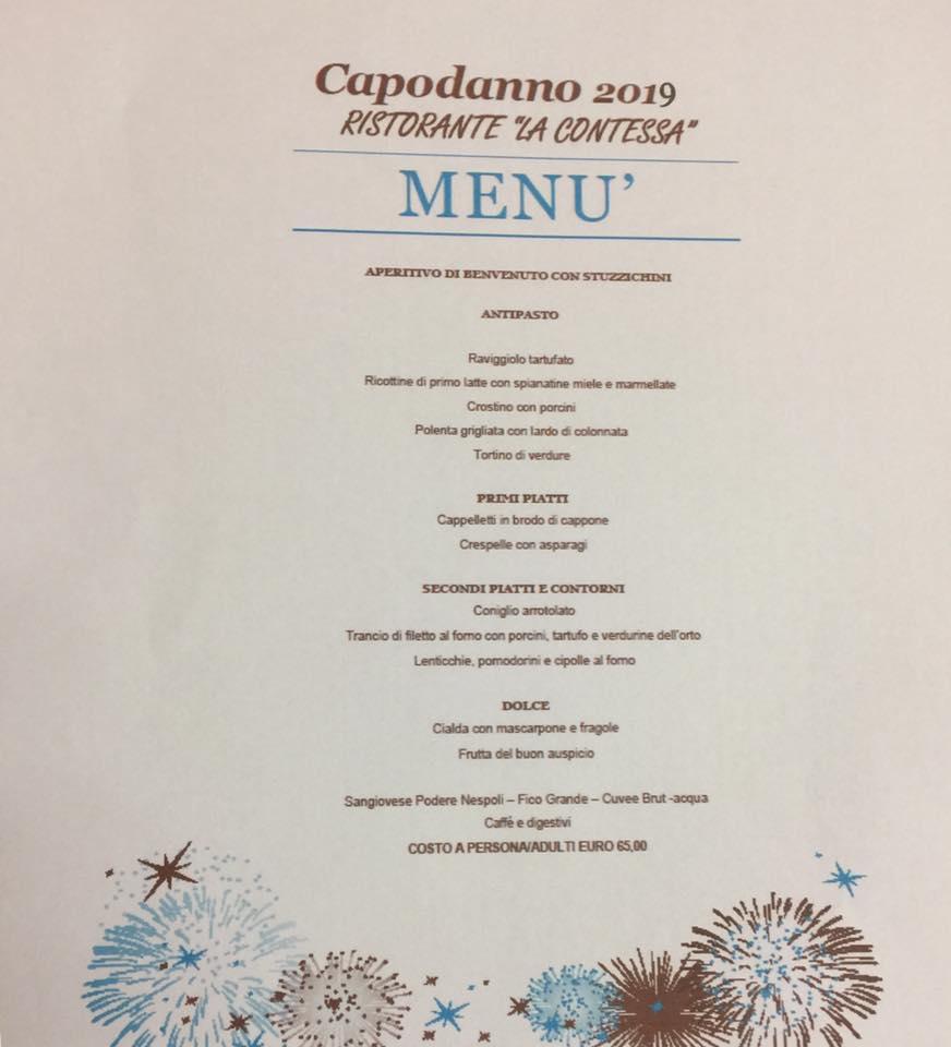 Menu da La Contessa ristorante, Santa Sofia