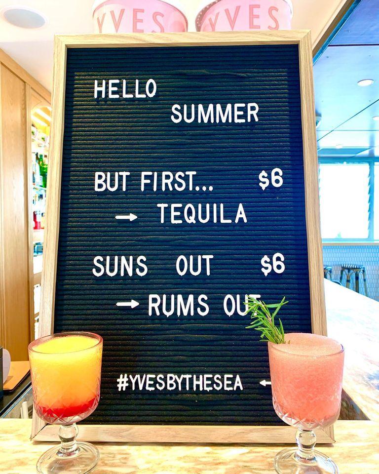 Menu at Yves pub & bar, Kiama