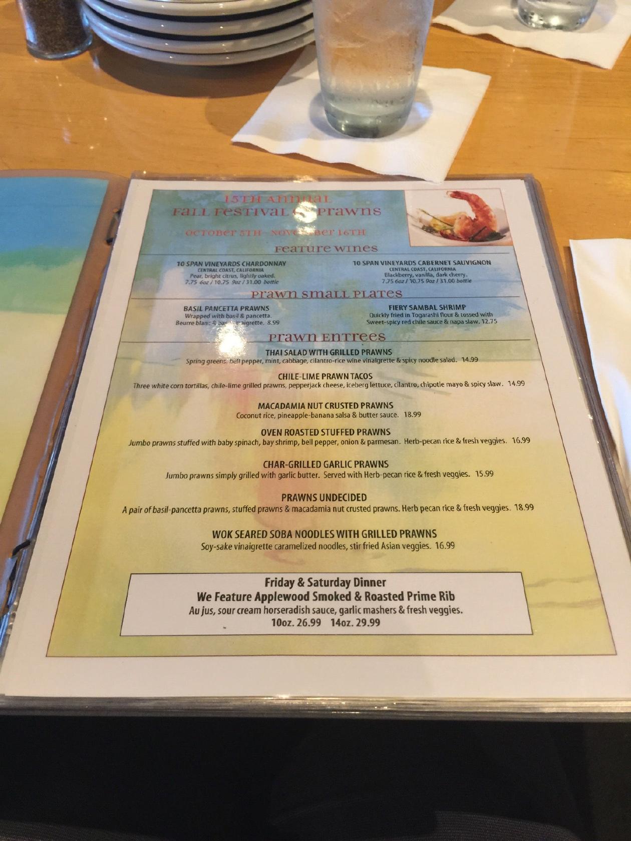 Menu at Coho Cafe, Issaquah