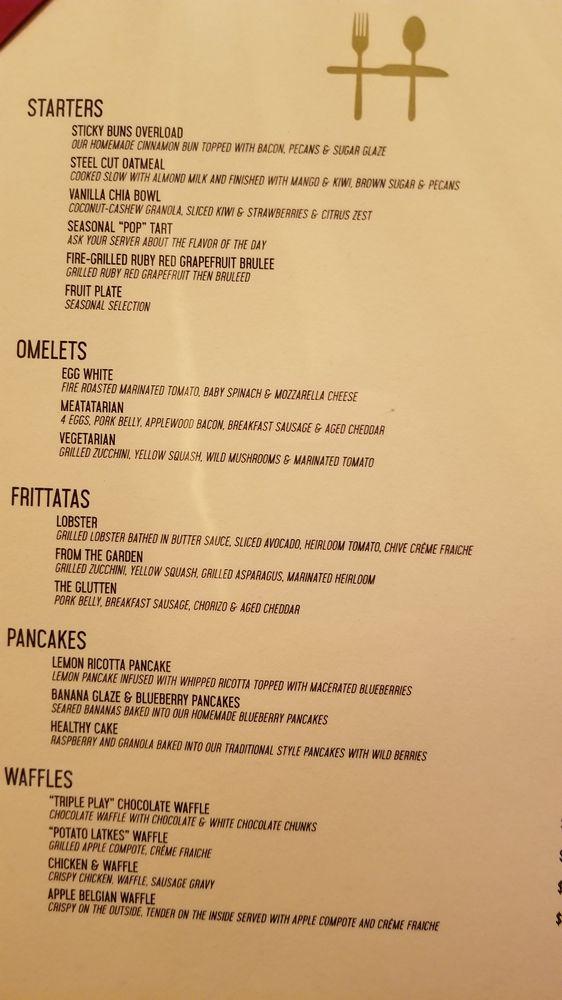 Menu at Harper's restaurant, Atlantic City
