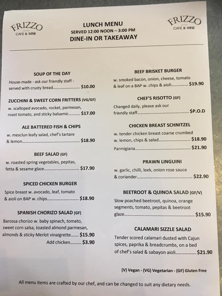 Menu at Kent Town Mini-Mart & Cafe, Adelaide