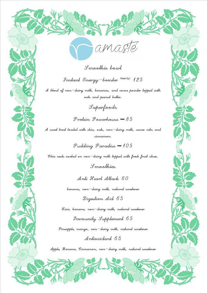 Menu at Namasté pub & bar, Malolos