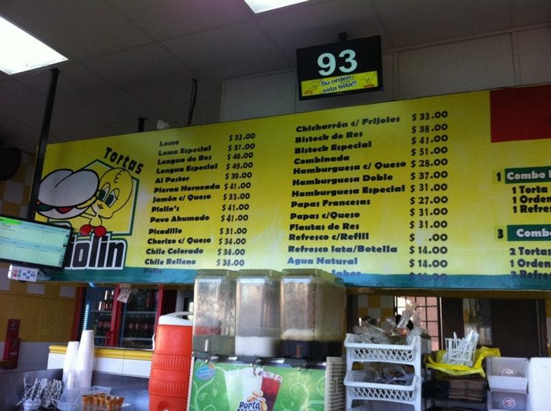Carta del restaurante Tortas Piolines, Chihuahua, Av. Glandorf 3701