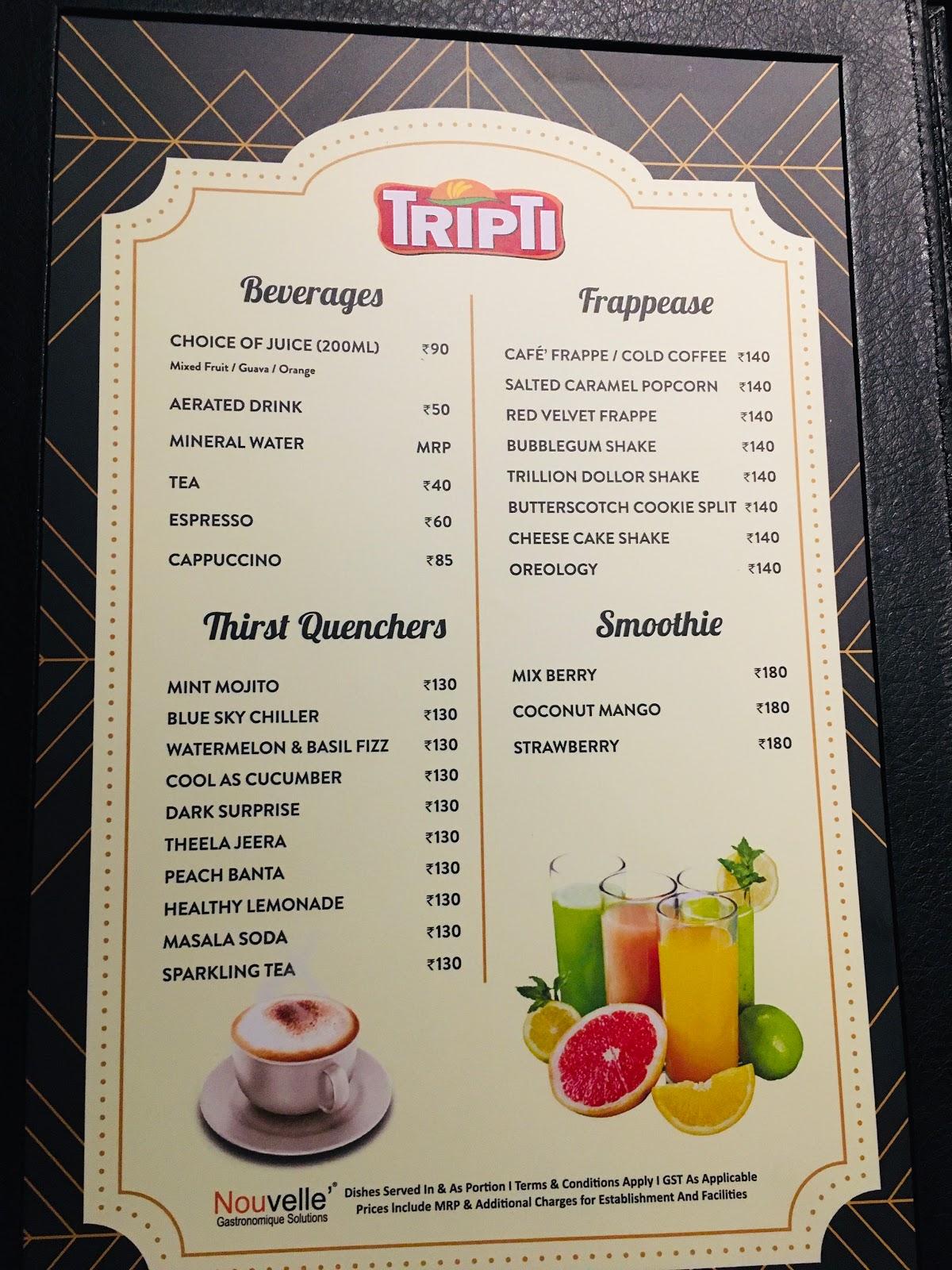 Menu at Tripti Foods - Ambala Wale, Jalandhar, 274-R