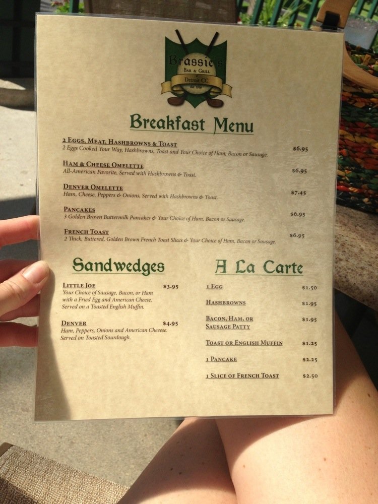 Menu at Detroit Country Club Dining Room, Detroit Lakes