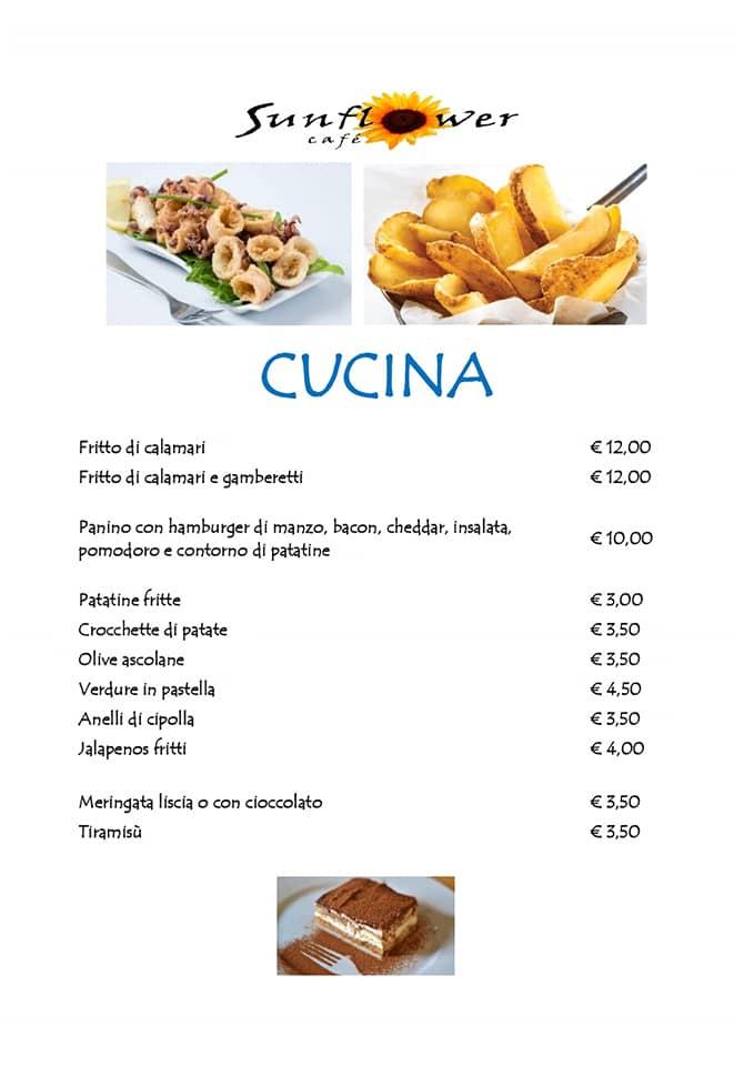 Menu at Sunflower Pizzeria, Bar, Cafè, Inveruno