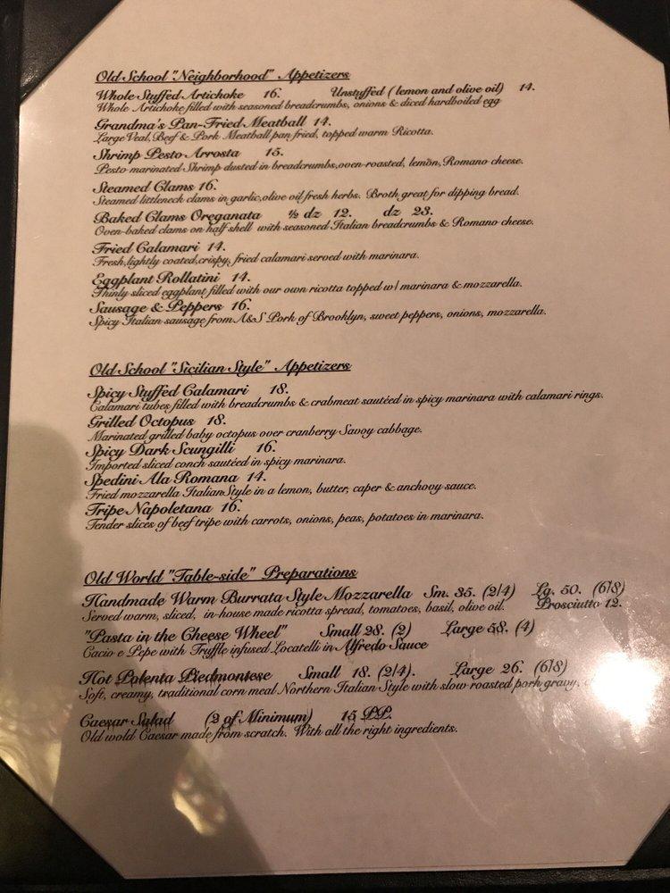 Menu at Cafe 2825, Atlantic City