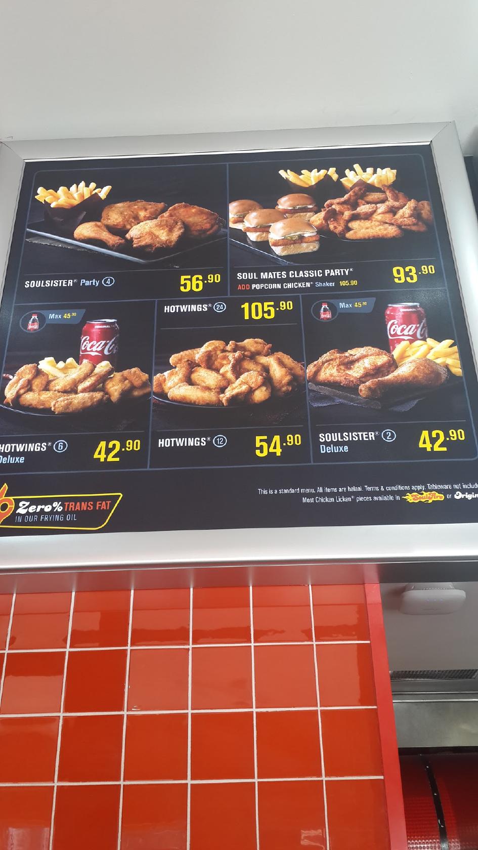 Menu at Florida Park restaurant, Roodepoort