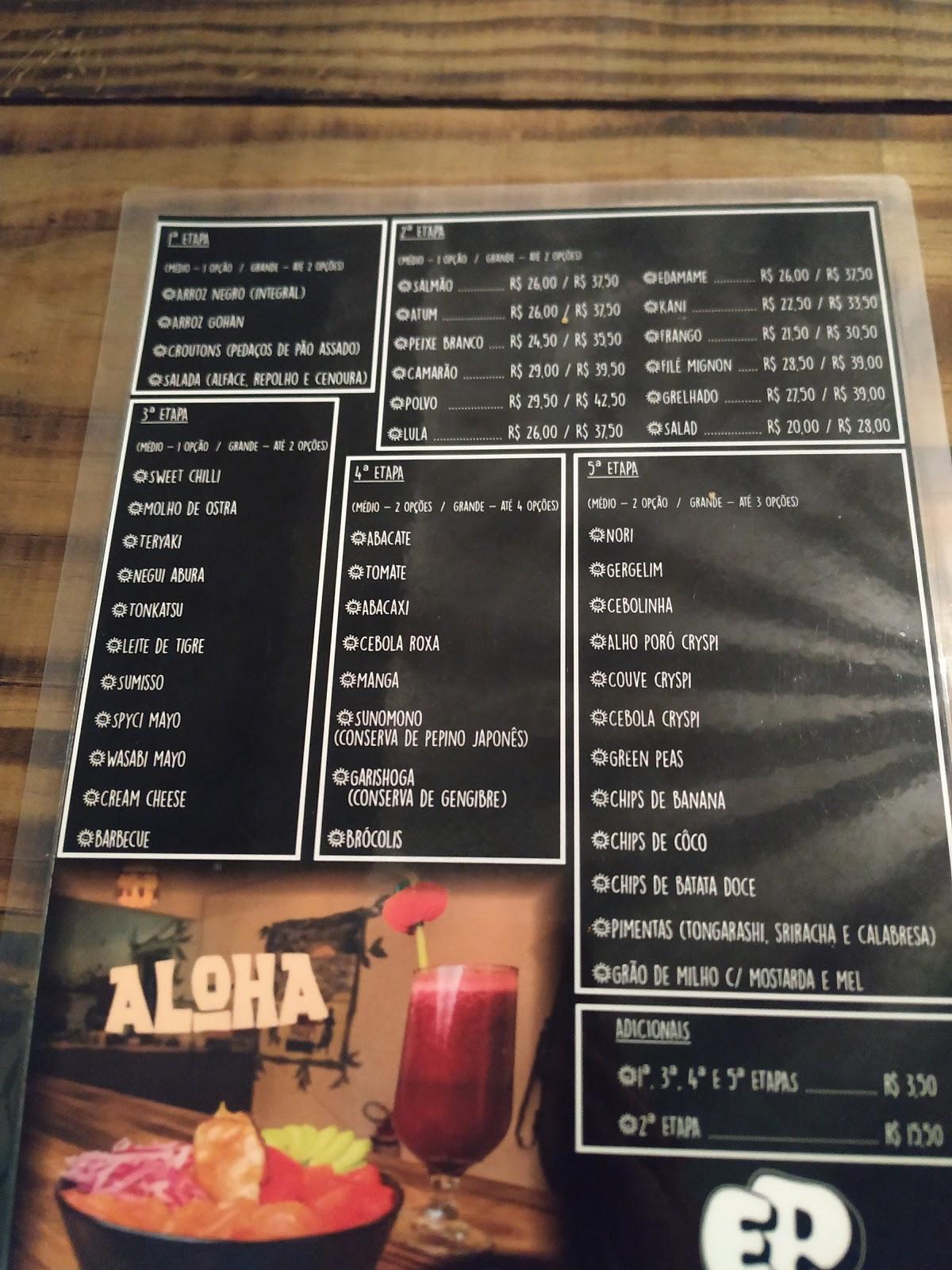 Menu at Eat Poke Lounge restaurant, Laguna