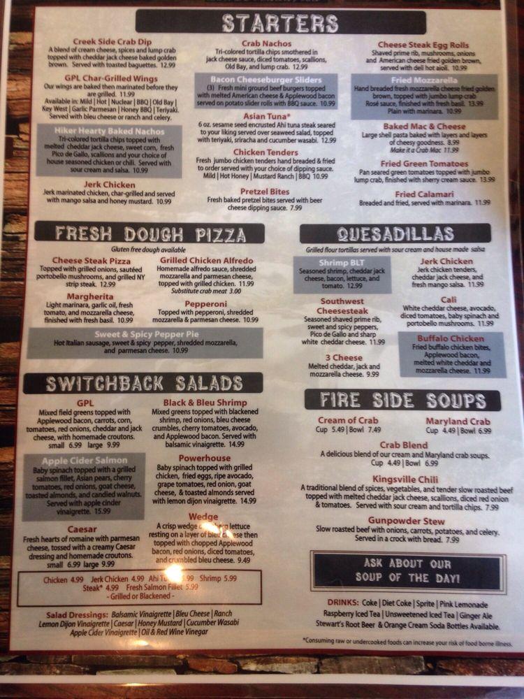 Menu at Gunpowder Lodge pub & bar, Kingsville