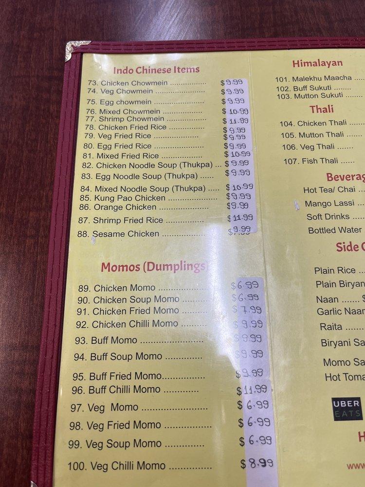 Menu at Hot & Spicy restaurant, Irving