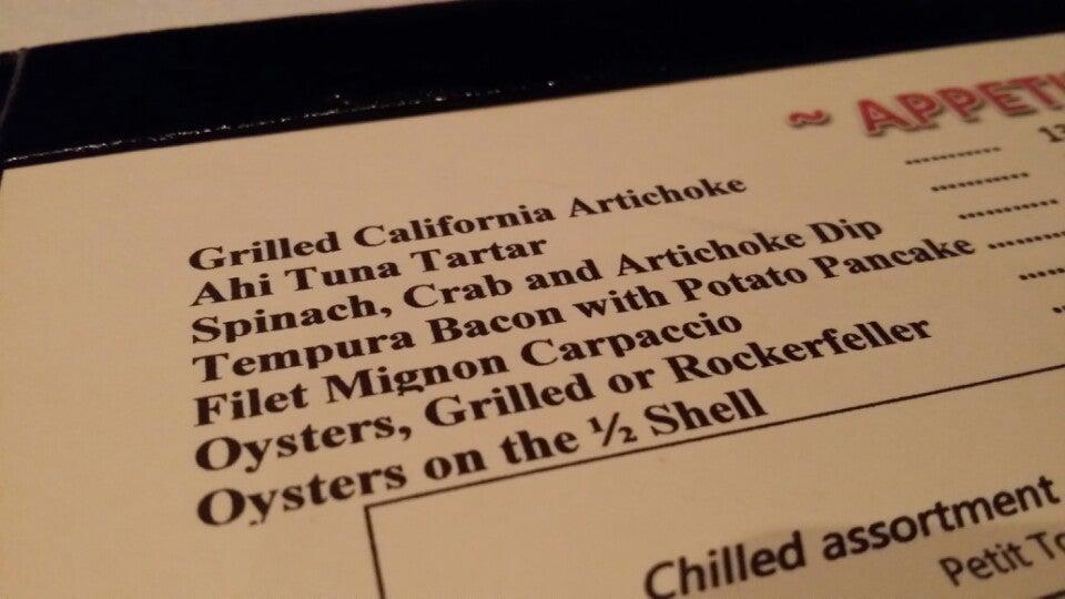 Menu at Larsen's Steakhouse -- Valencia, Santa Clarita