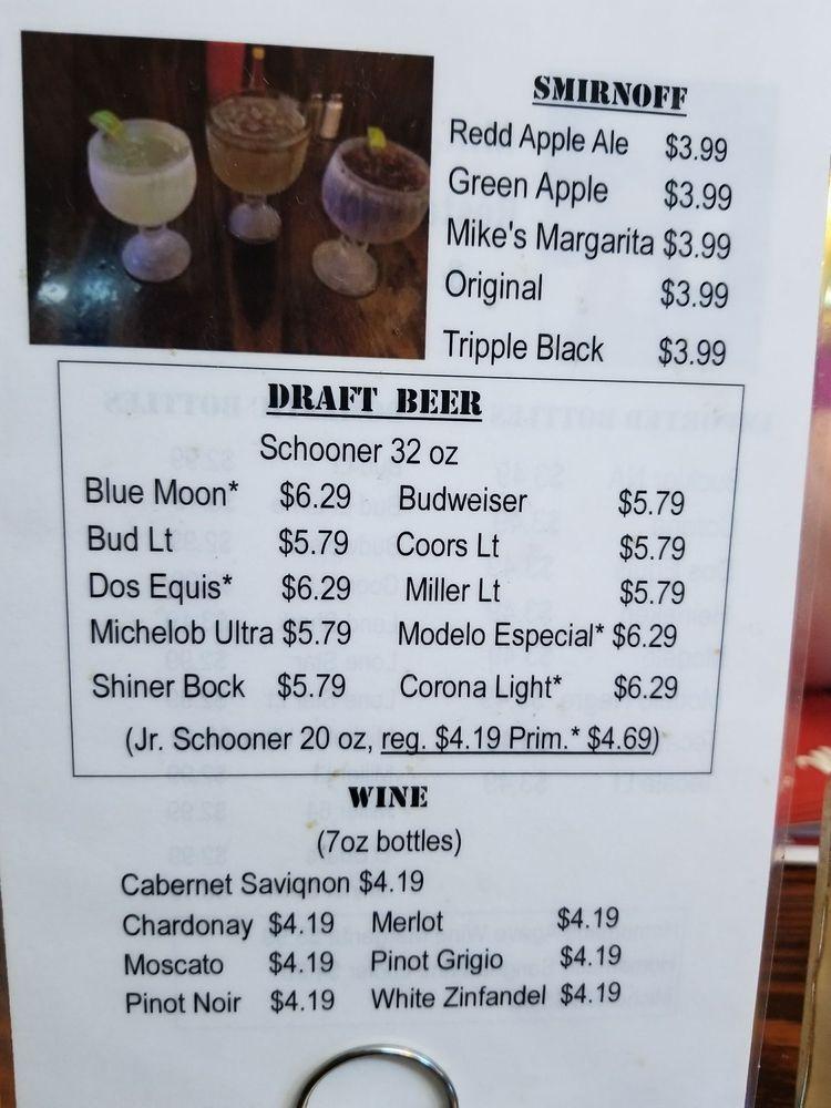 Menu at M.K. Davis Restaurant, San Antonio