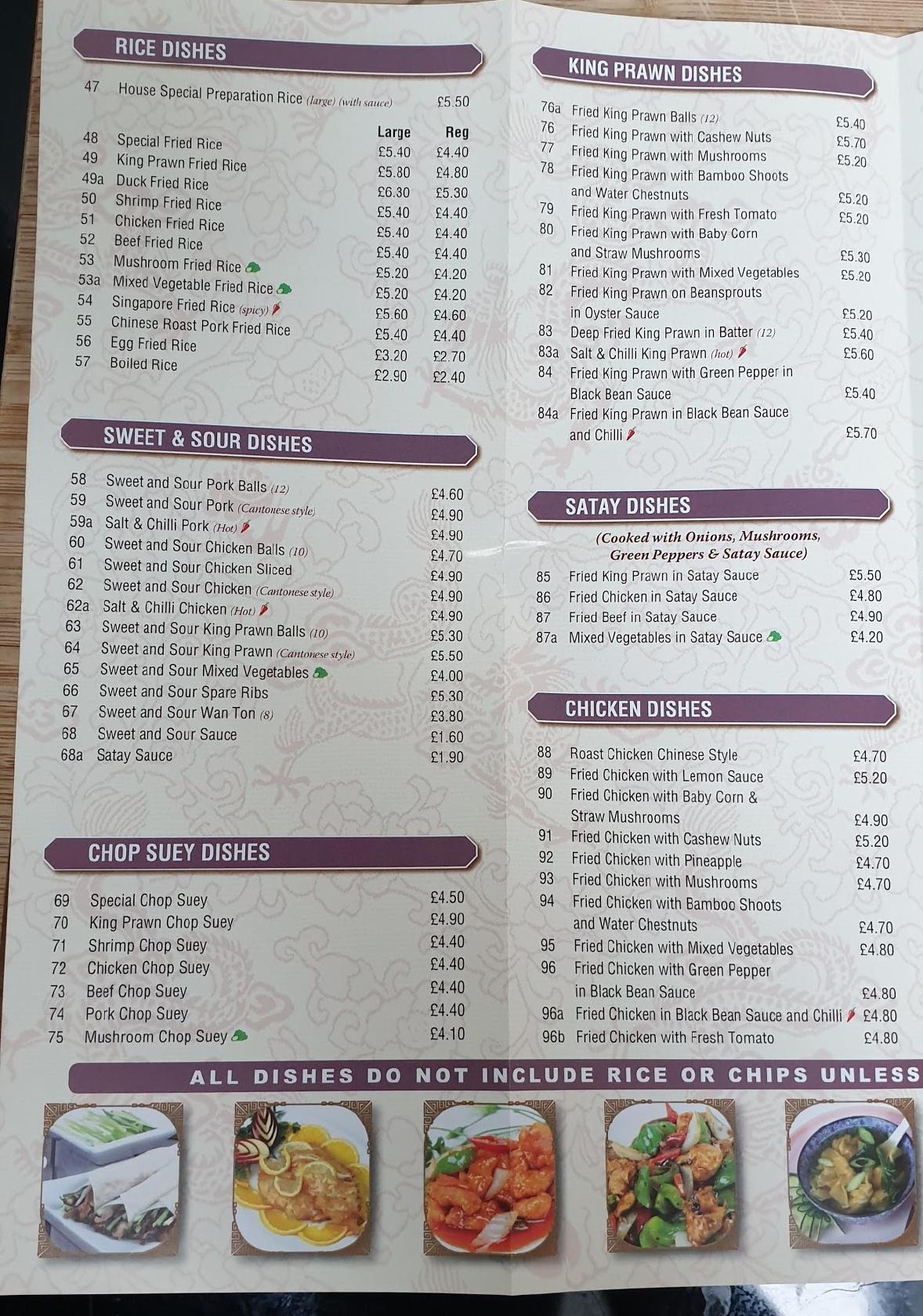 Menu at Mandarin Palace fast food, High Wycombe