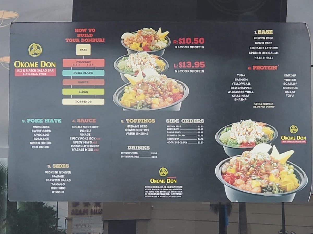 Menu at Okome Don restaurant, Houston