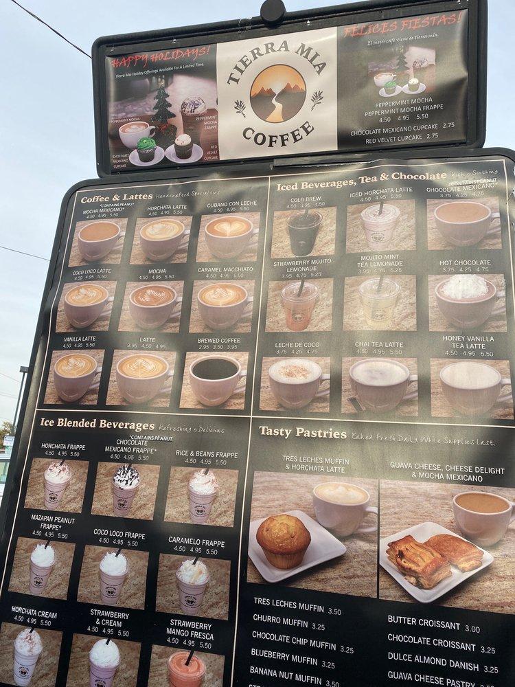 Menu at Tierra Mia Coffee Drive Thru cafe, Long Beach, 425 Pacific ...