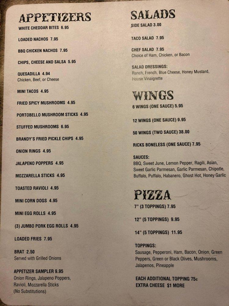 Menu at Tilleys Tavern pub & bar, Mount Olive