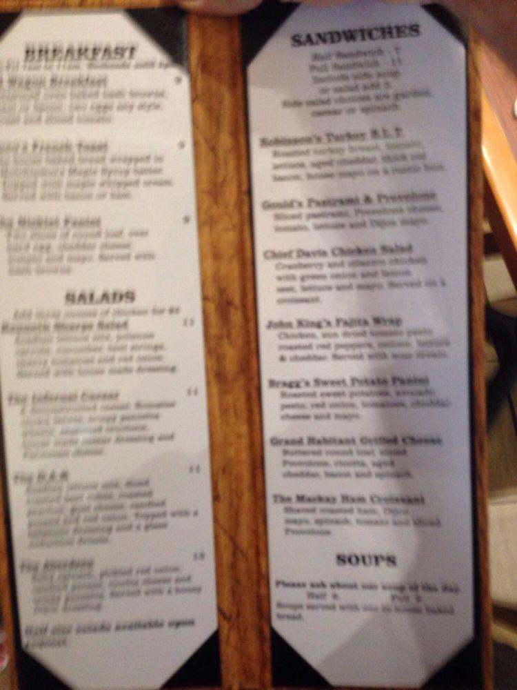 Menu at Half Acre Cafe, Kentville
