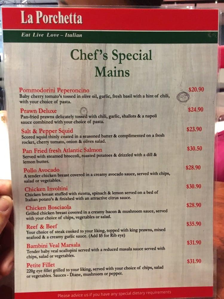 Menu at La Porchetta Broadbeach pizzeria, Broadbeach, The Phoenician ...