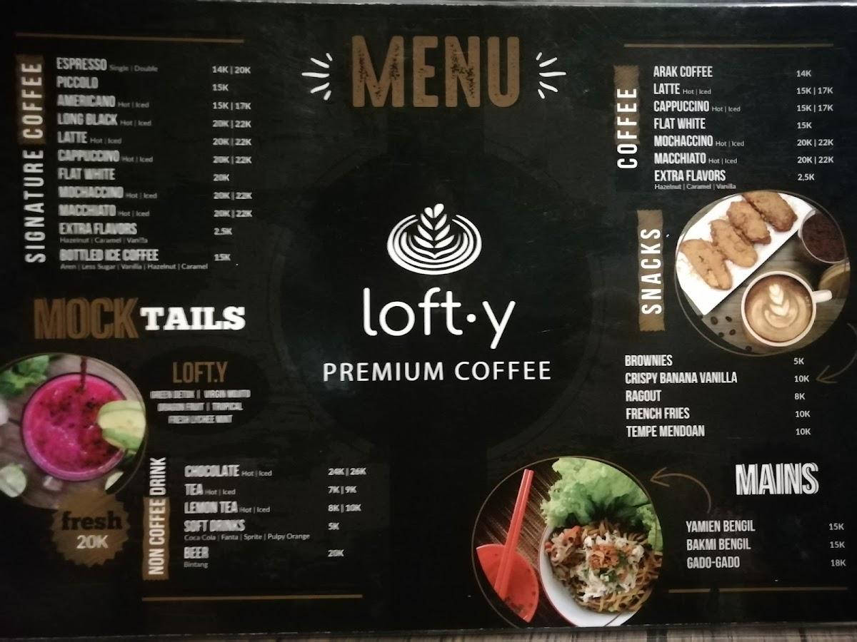 Menu at Loft.y Bali, Denpasar
