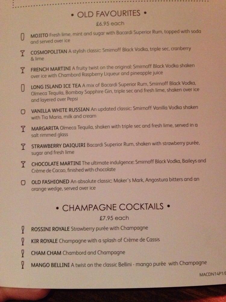 Menu at Miller & Carter Manchester steakhouse, Manchester