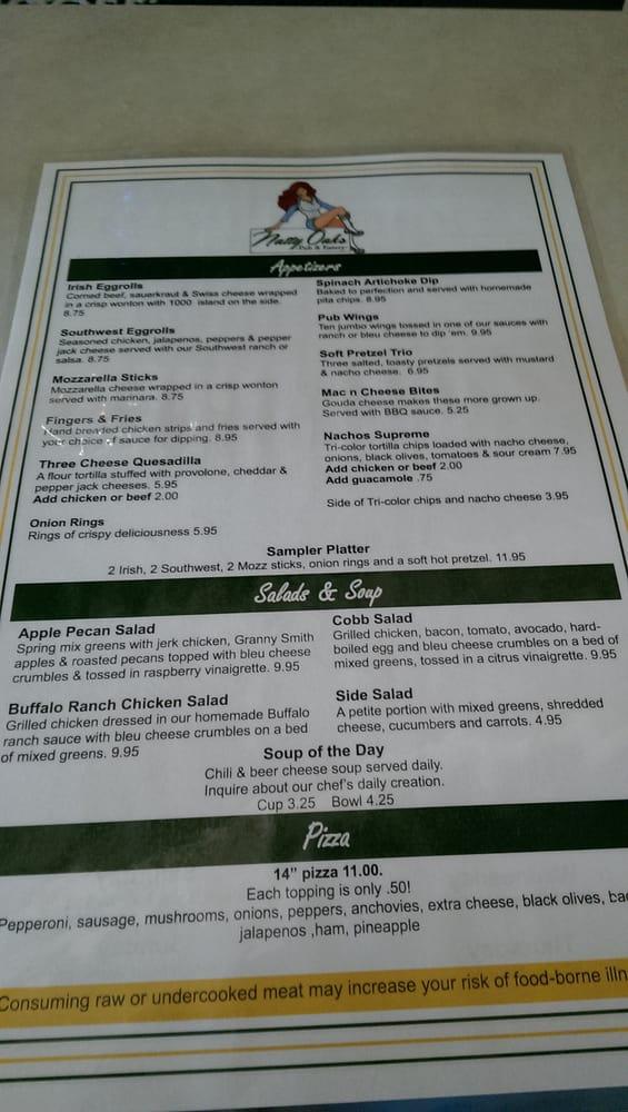 Menu at Natty Oaks Pub & Eatery, West Allis