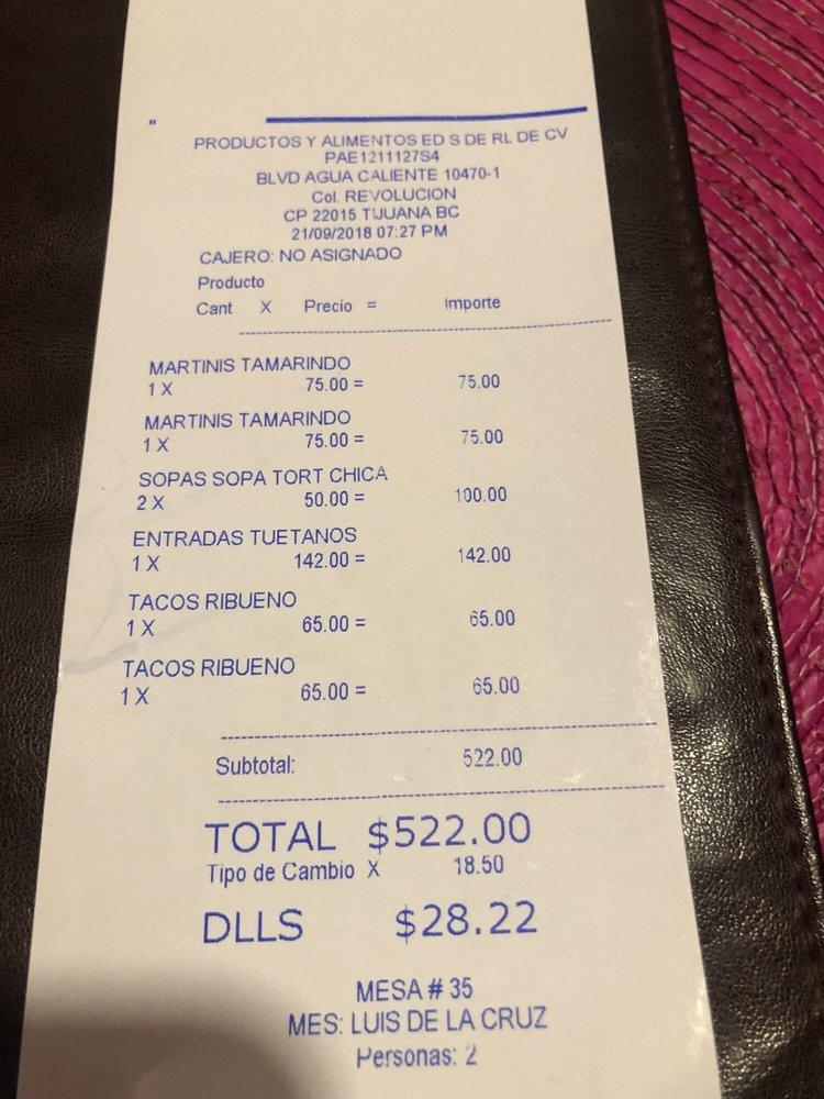 Menu at Chepil Cocina Mexicana restaurant, Tijuana, Blvd. Agua Caliente ...