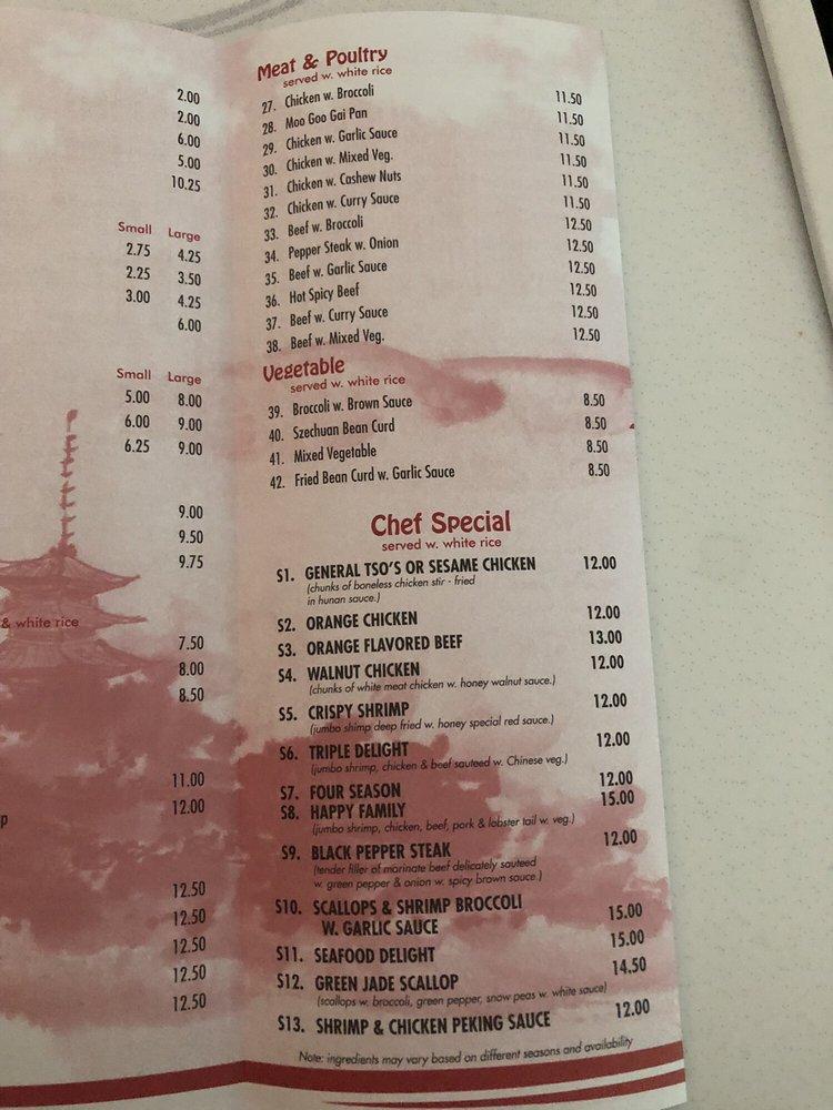 Menu at Rice Fusion restaurant, Dover