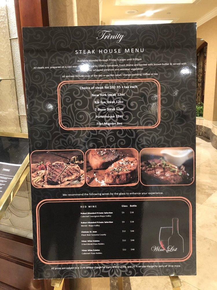 Menu at Trinity restaurant, San Gabriel
