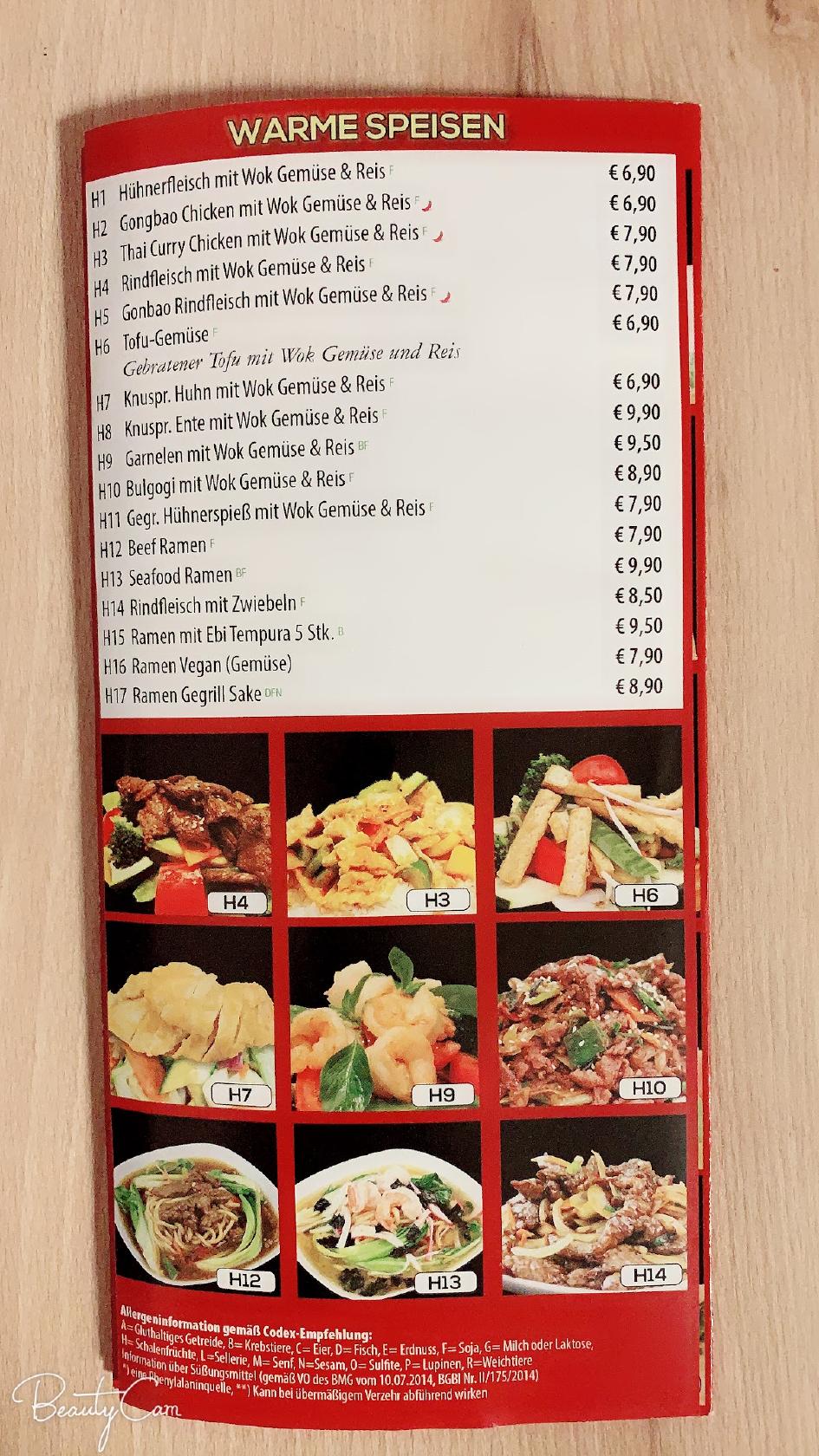 Menu at UNO KITCHEN restaurant, Vienna